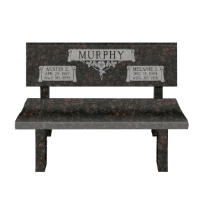Memorial Granite Bench Headstones - East Coast Memorials