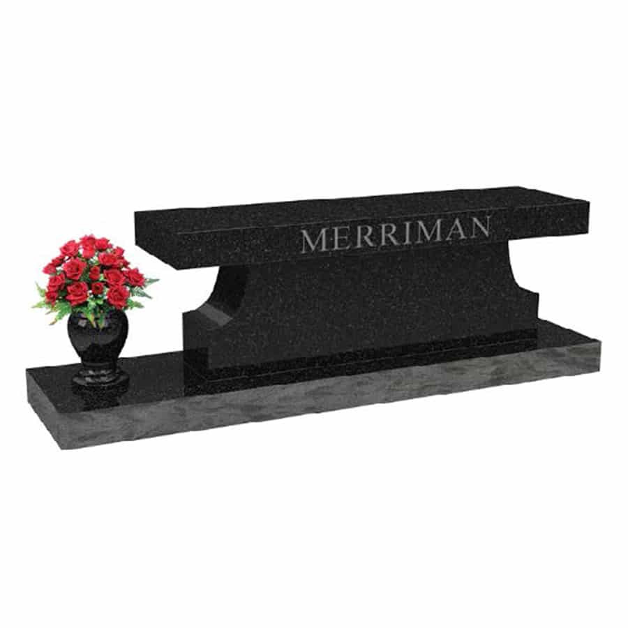 Memorial Granite Bench Headstones - East Coast Memorials
