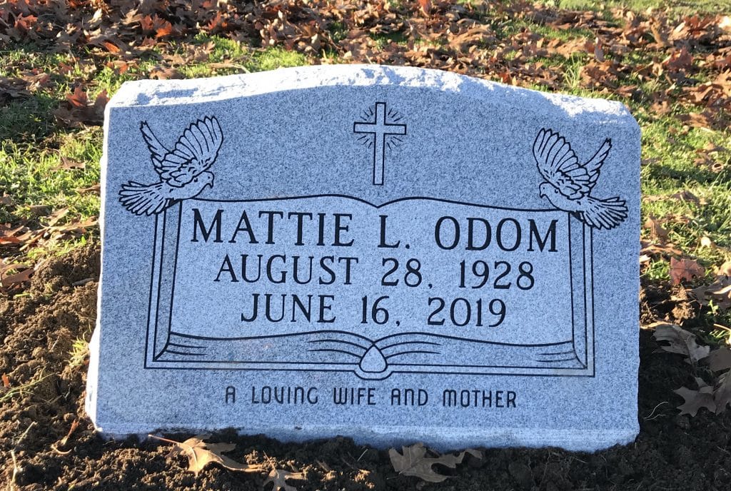 Single Slant Granite Headstone with base - SSGH 060 - East Coast Memorials